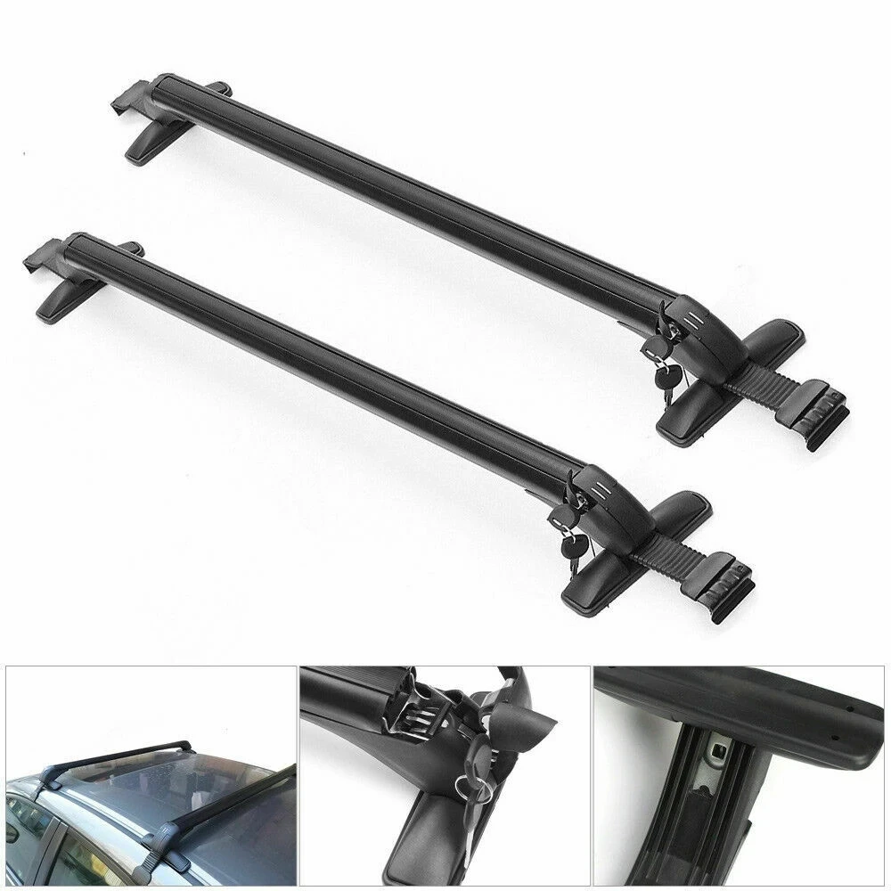 1-Pair-Universal-Vehicle-Car-Roof-Mounting-Rack-Rail-Bar-Black-Aluminum ...