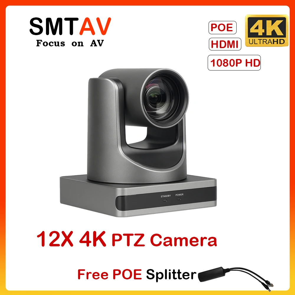SMTAV-PTZ-Camera-Streaming-4k-12X-Video-Camera-PTZ-HDMI-Support-POE-IP ...