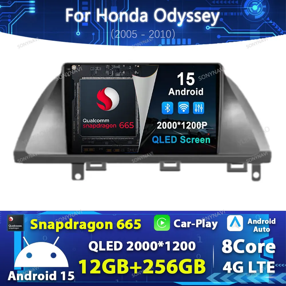 Android 15 Car Radio For Honda Odyssey 2005 2006 2007 2008 2009 2010 ...