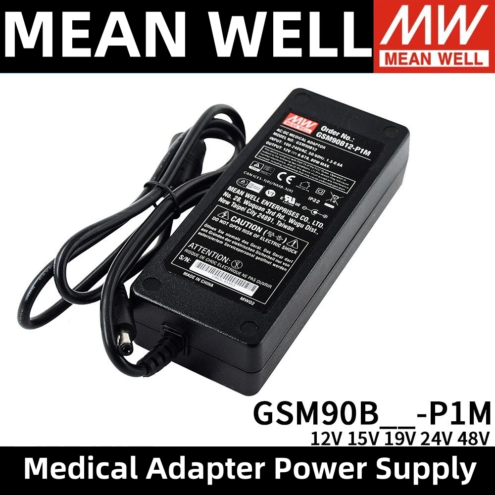 MEAN-WELL-GSM90B12-P1M-GSM90B15-P1M-GSM90B19-P1M-GSM90B24-P1M-Medical-Adapter-Power-Supply-90W ...