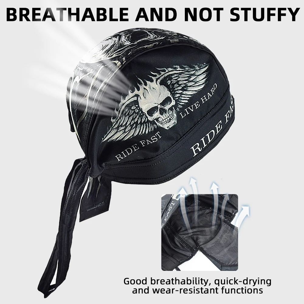 Summer Breathable Motorcycle Caps Pirate Hat Motorbike Cafe Racer Retro ...