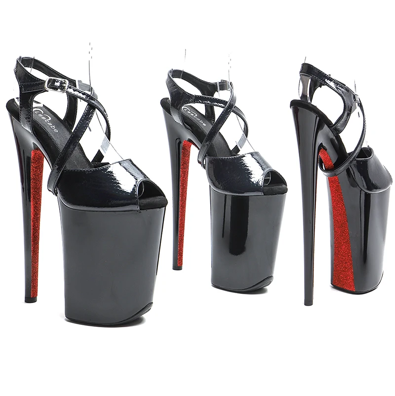 Leecabe-Sandalias-de-tac-n-alto-con-plataforma-y-purpurina-roja-zapatos ...