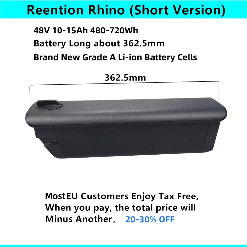 Reention Rhino Ebike Battery 48v 10Ah 10.4Ah 13Ah14Ah 15Ah for ...