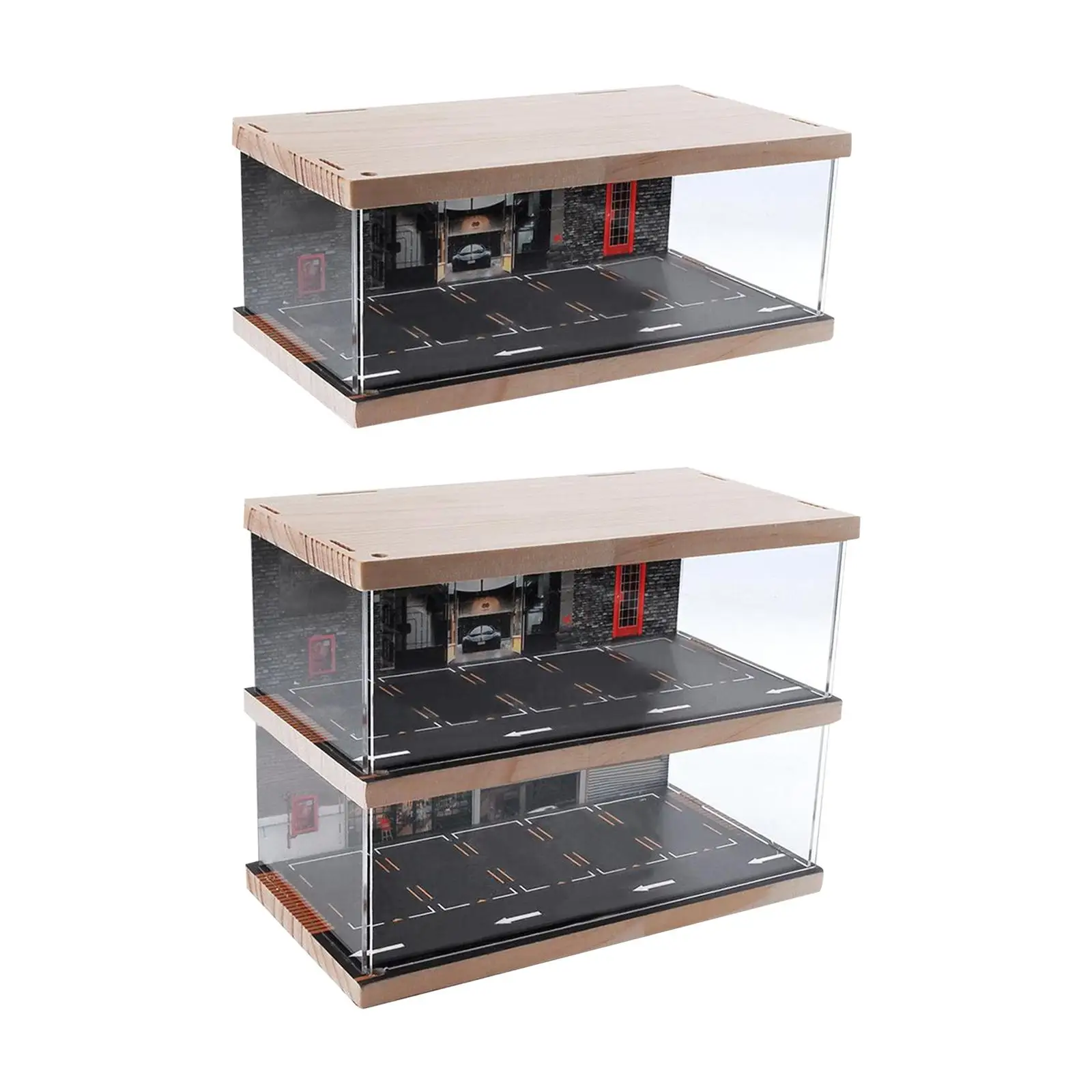 1-64-Scale-Parking-Lot-Showcase-Mini-Car-Model-Storage-Boxes-Dustproof ...