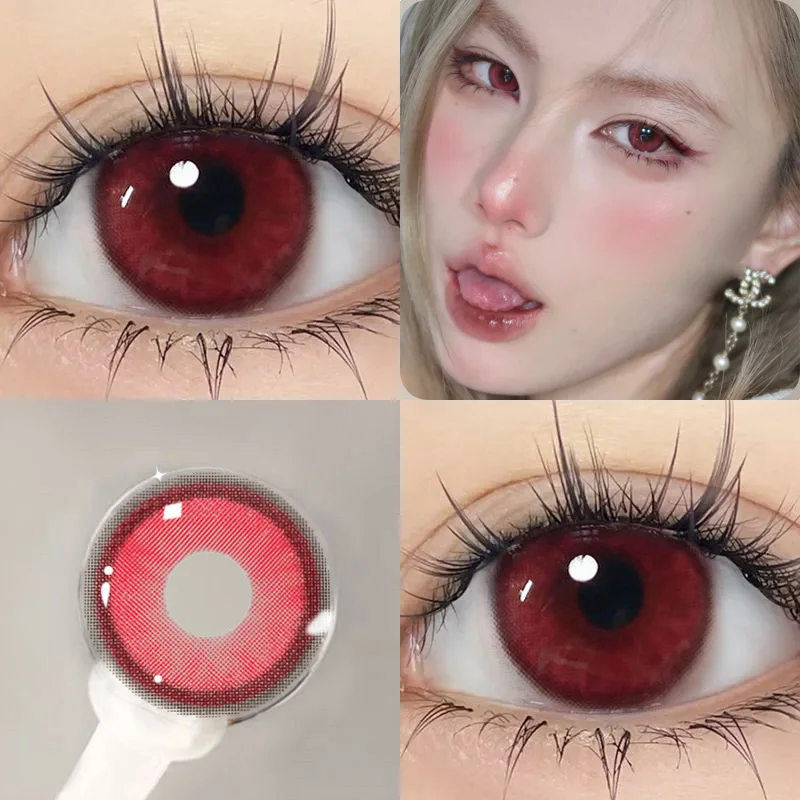 Red Contact Lenses On Brown Eyes