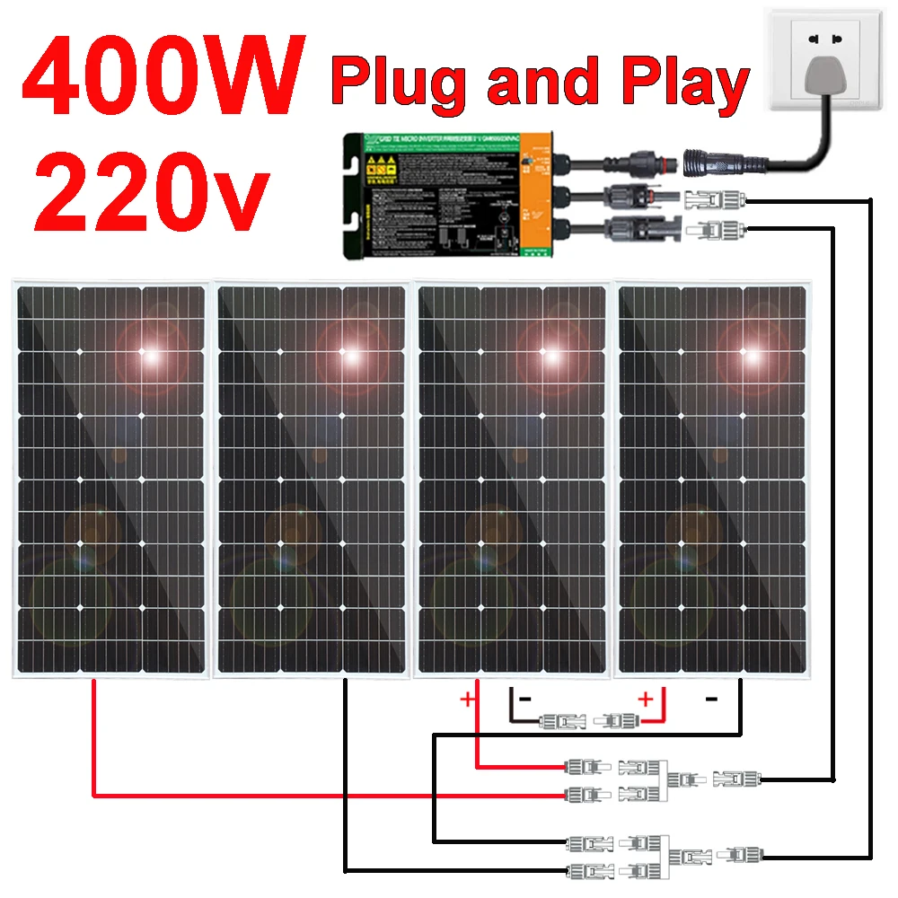 400w-rigid-solar-panel-220v-home-plug-and-play-system-photovoltaic ...
