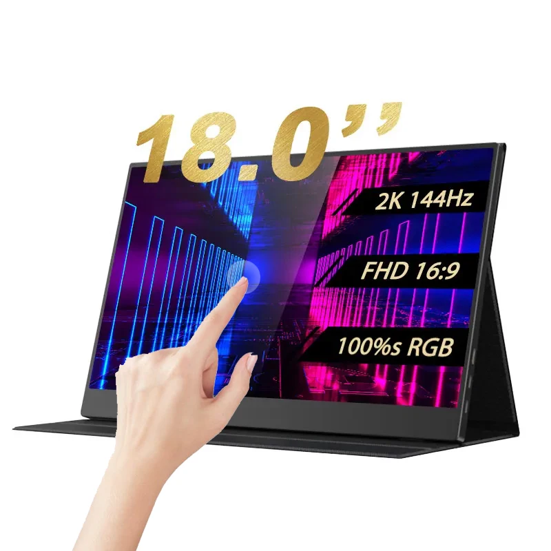 18INCH-Touch-2-5K-144Hz-Gaming-Portable-Monitor-LCD-Gamer-Screen-PS4 ...