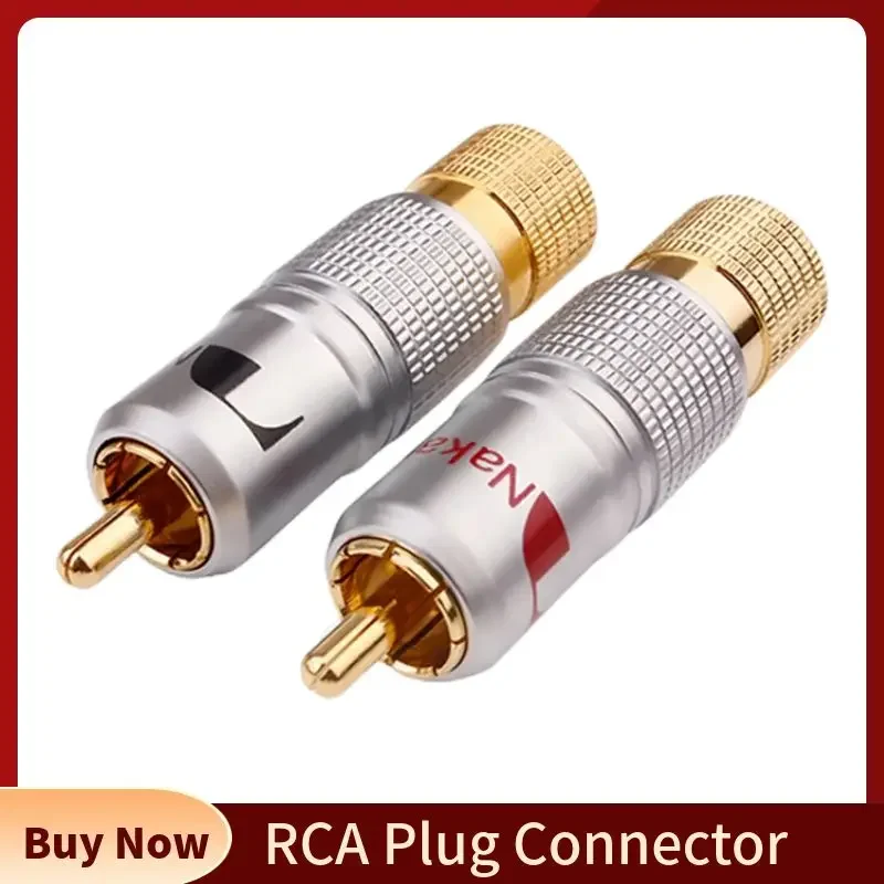 RCA-Connector-Lotus-Connector-Male-Brass-Copper-Speaker-Terminal-Soldering-10mm-Audio-Cable-Gold ...