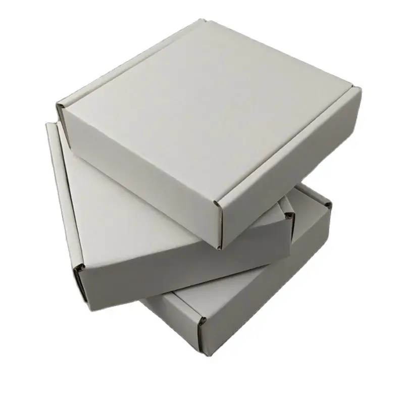50pcs Blank White Paper Corrugated Cardboard Carton Boxes for Delivery ...