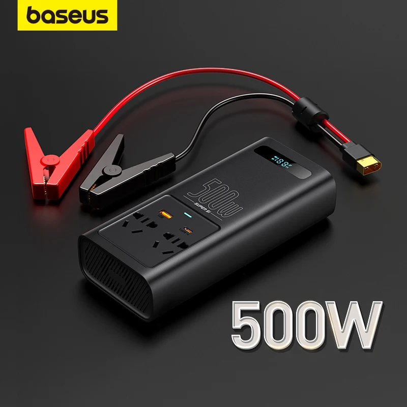 Baseus 500W Car Inverter DC 12V to AC 220V Digital Display Auto Power ...