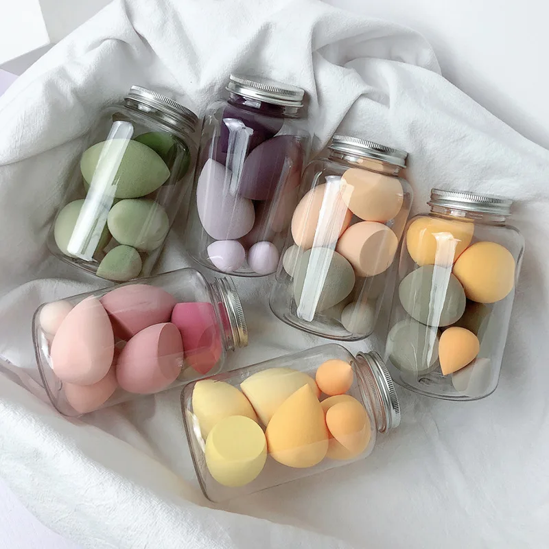 7 pcs Mixed Size Makeup Puff Sponge Set Non-Stick Powder Wet and Dry ...