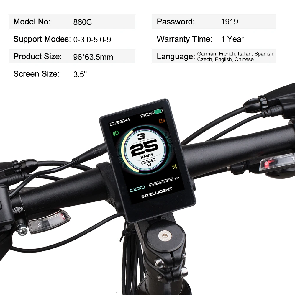 Kit de motorisation de vélo électrique,écran HDMI 860C P850C DPC18 C965 ...