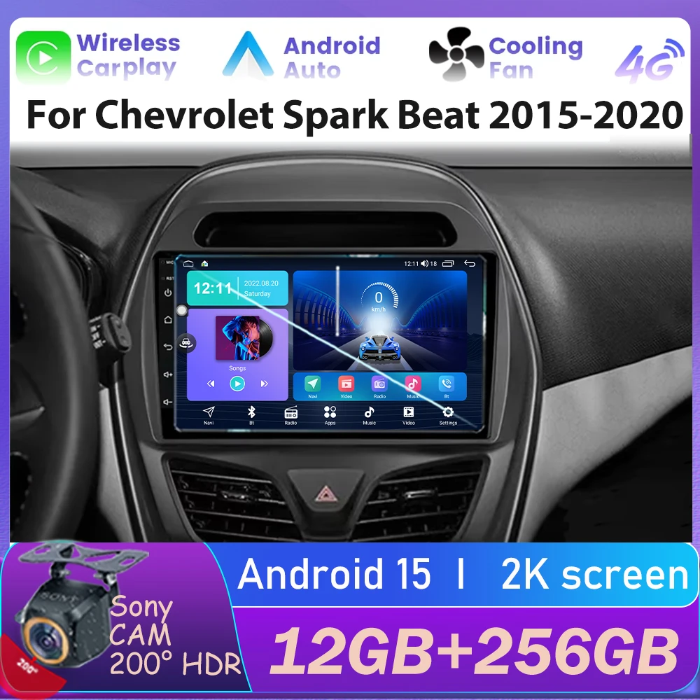 Radio For CHEVROLET Spark Beat 2015-2020 Carplay Android 15 Auto Head ...