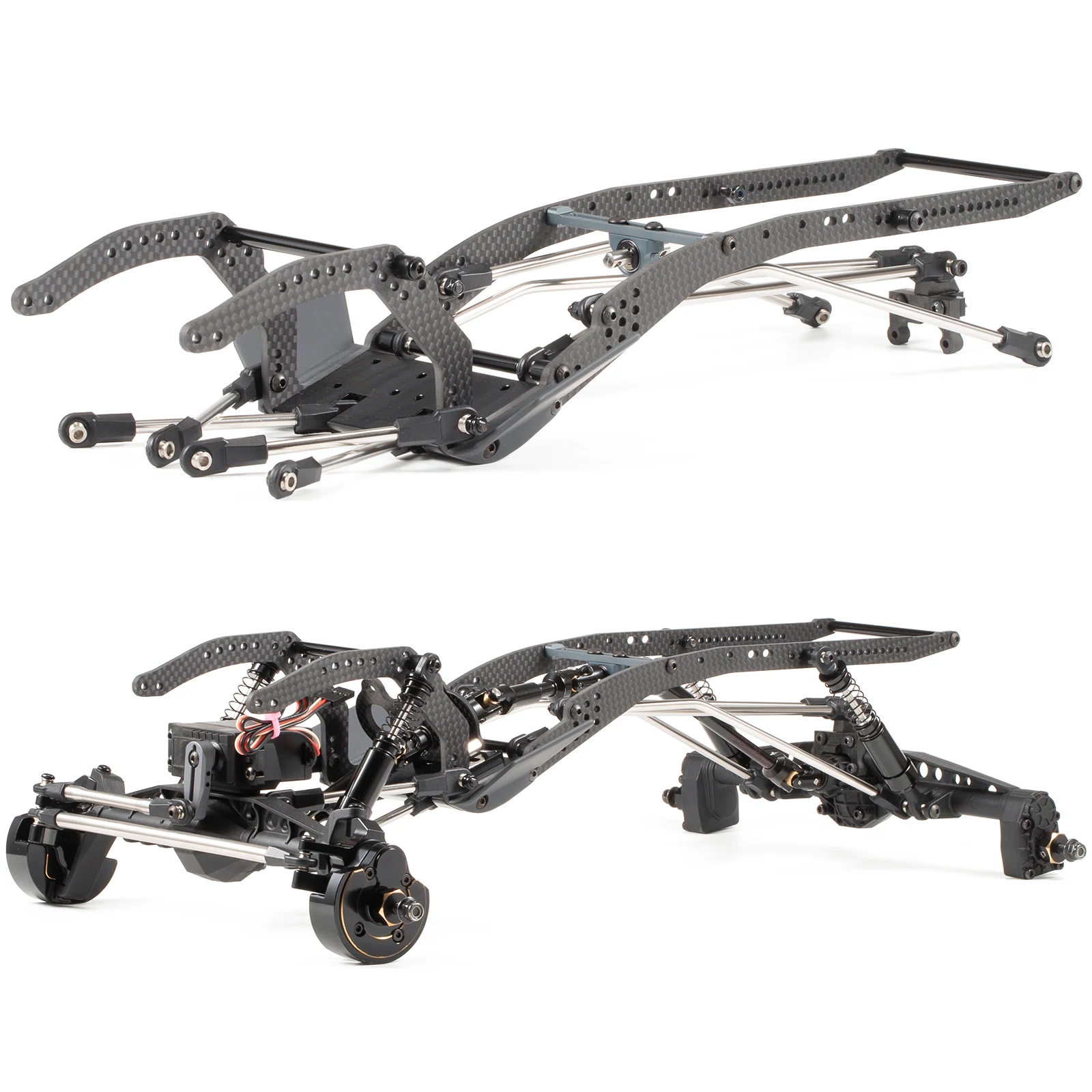 Carbon Fiber LCG Custom Build Chassis Kit and Link Kit for 1/10 RC Rock ...