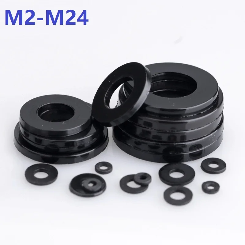M2 M3 M24 Black nylon gasket plastic flat gasket washer insulation ...