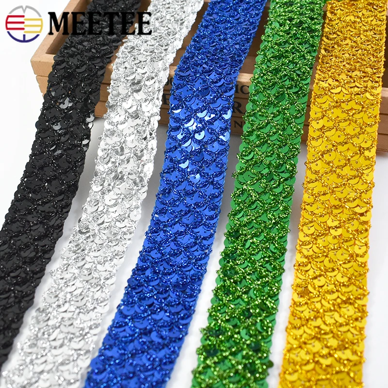 2-5-Meters-Sequin-Lace-Trim-for-Sewing-Fabric-Performance-Dress-Ribbon ...