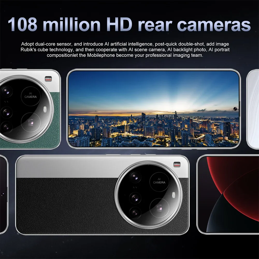 Smartphone original M2025 Ultra 15, écran de 7.3 pouces, 4G, 5G, double SIM, Android 14, version ...