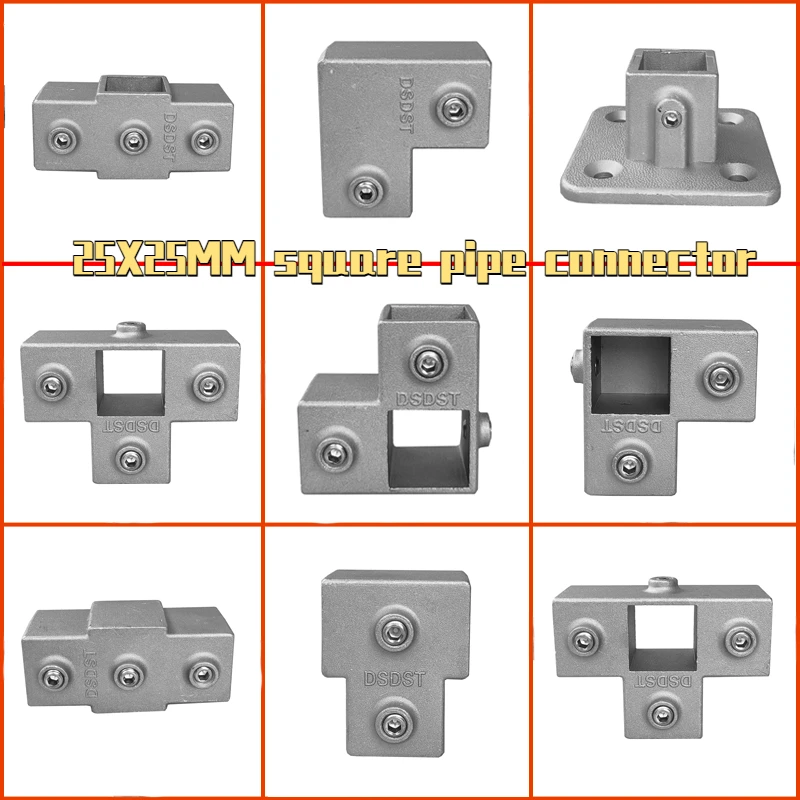 25X25-Square-Pipe-Connector-Buckle-Elbow-Pipe-Plug-Fixed-Buckle-Flange ...