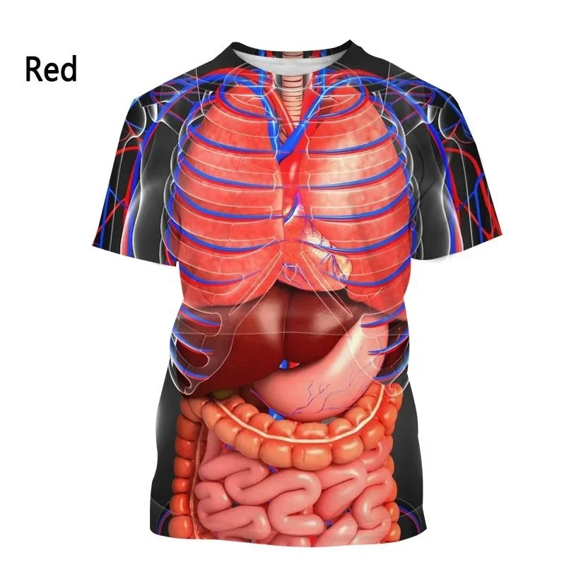 Fashion-New-Printing-of-Human-Organs-and-Bones-Men-s-T-shirt-Casual ...