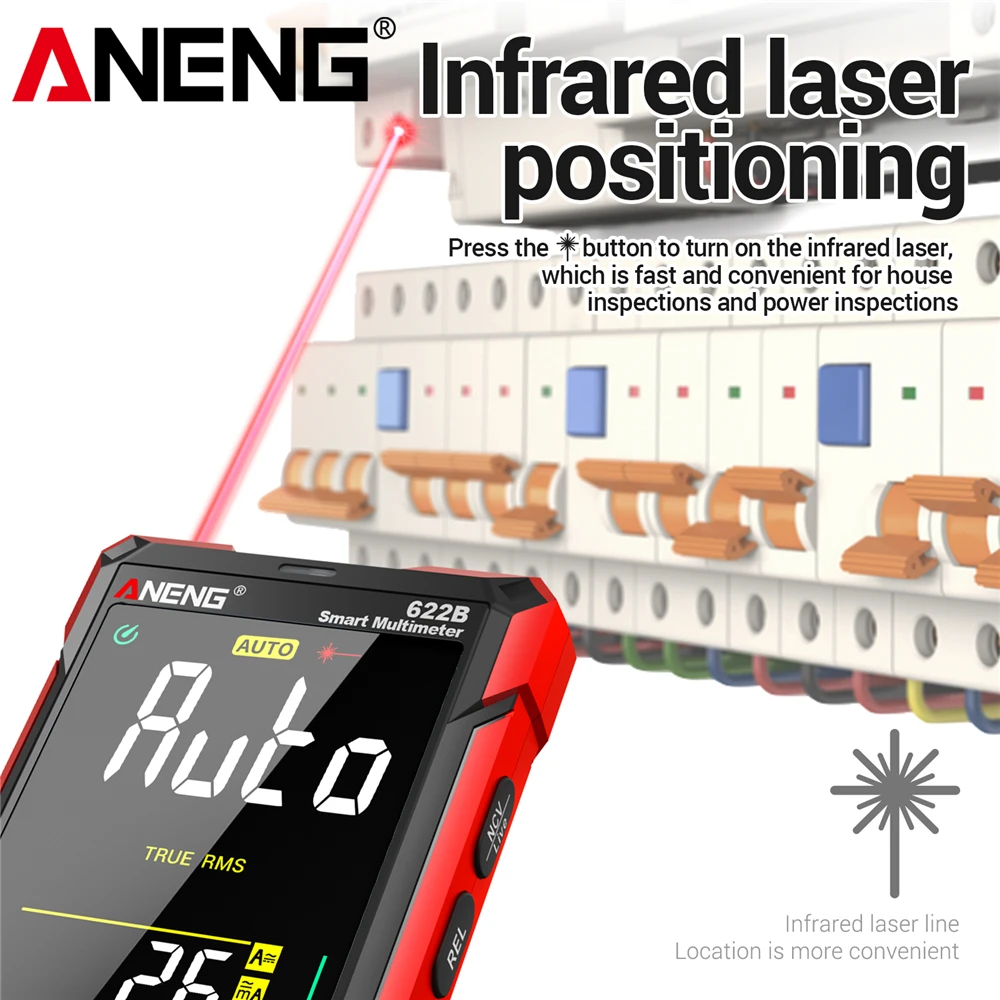 ANENG 622B Smart Professional Multimeter 9999 Counts AC DC Voltage ...