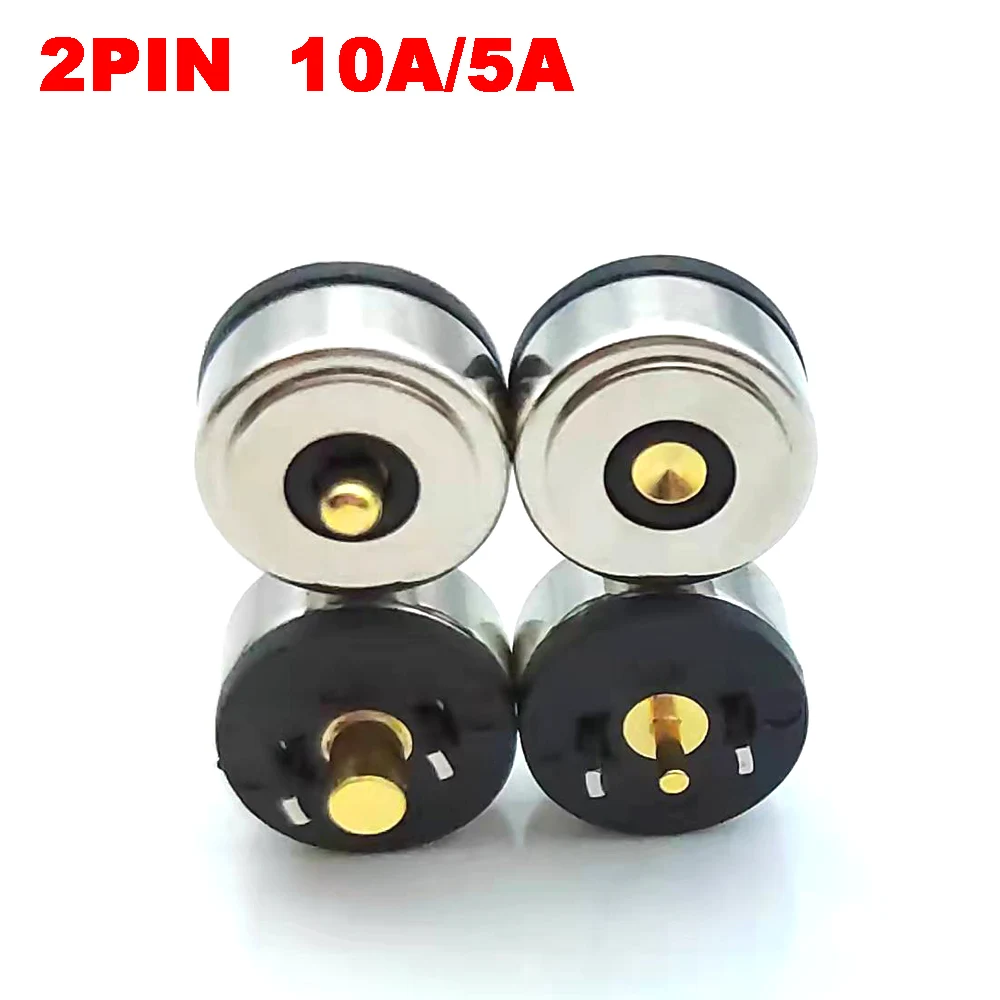 10mm 2P 10A/5A high current magnet suction spring pogo pin connector ...