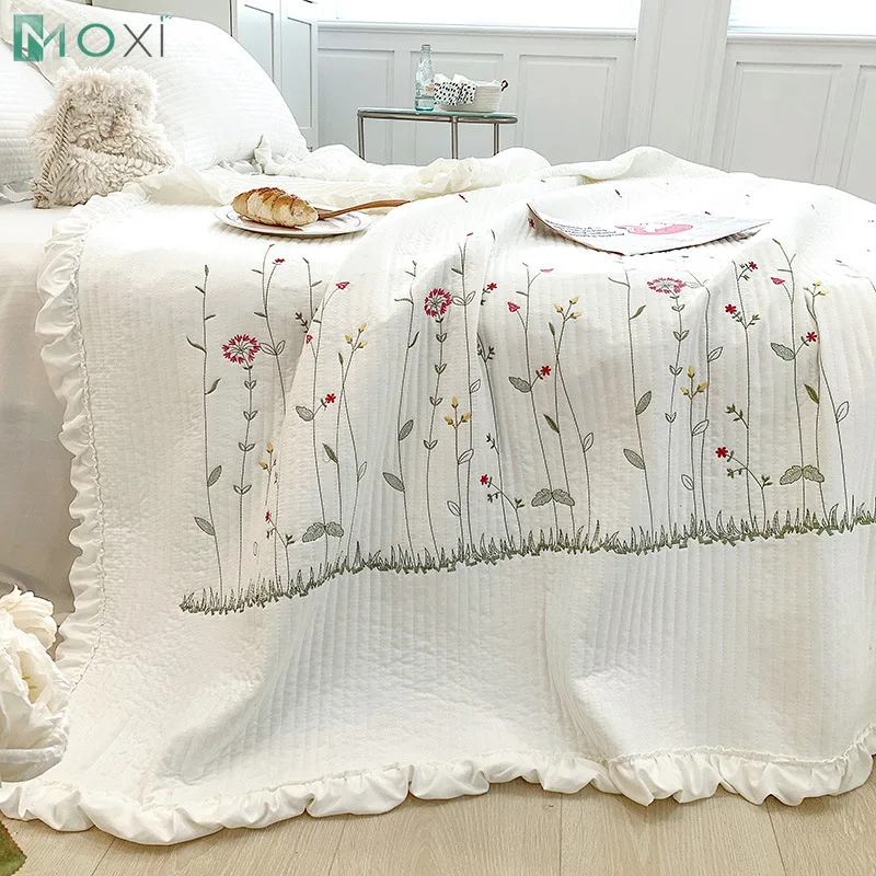 Summer-Embroidered-Quilt-Korean-Style-Comforter-Blanket-Single-Double ...