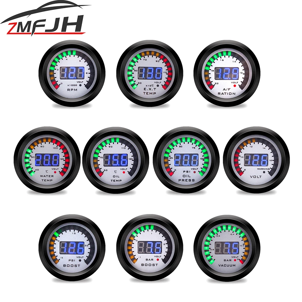 New 52mm Car Digital Gauge Boost/Water Temp/Vacuum/Oil Temp/Oil ...