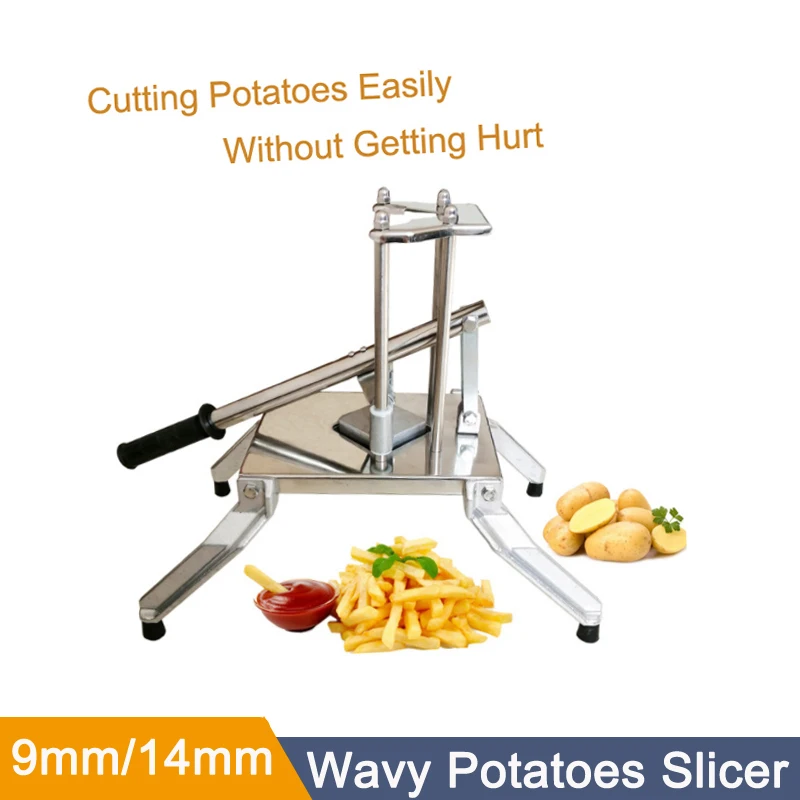 Wavy Shape Potato Crinkle Cutter Chip Slice Cutting Equipment French ...