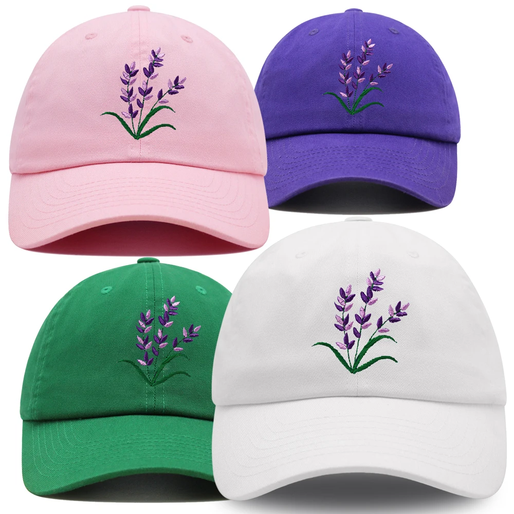 Lavender-Baseball-Cap-Purple-Blue-Flower-Mom-Hat-Cotton-Embroidered ...