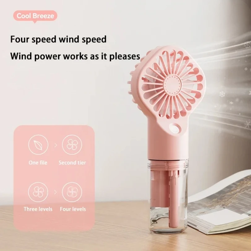 Portable Humidifier Fan Mini Handheld Mist Fan Portable Rechargeable ...