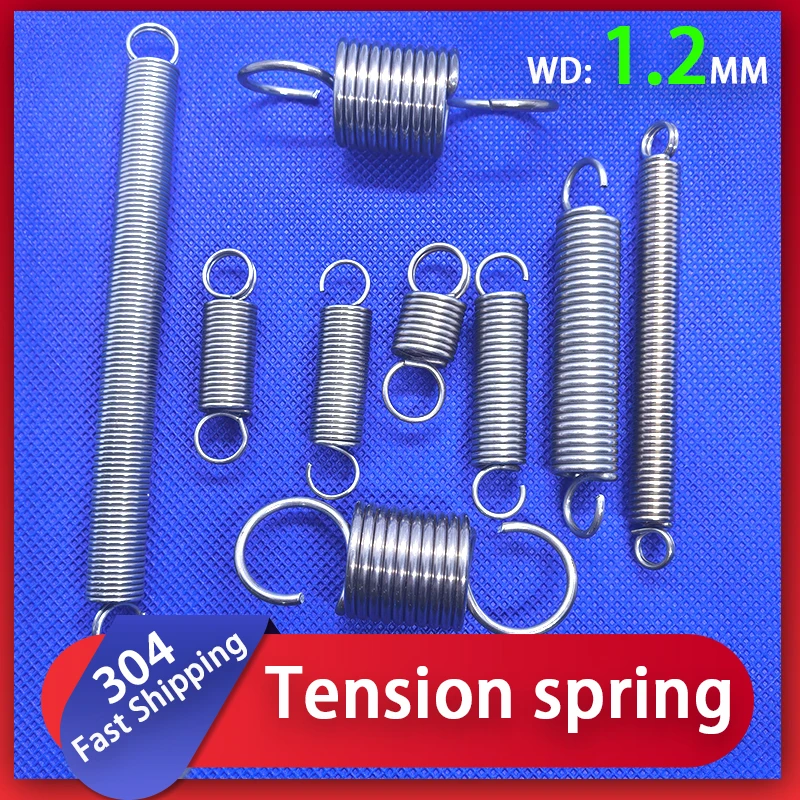 Wire Diameter 1.2mm 304 Stainless Steel Tension Spring Extended Model S ...