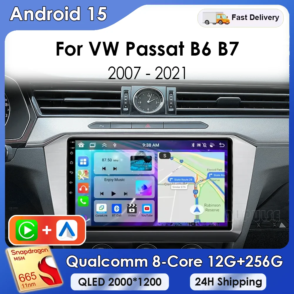 Android 15 Carplay Auto For Volkswagen VW Passat B8 CC GTE 2017 2018 ...