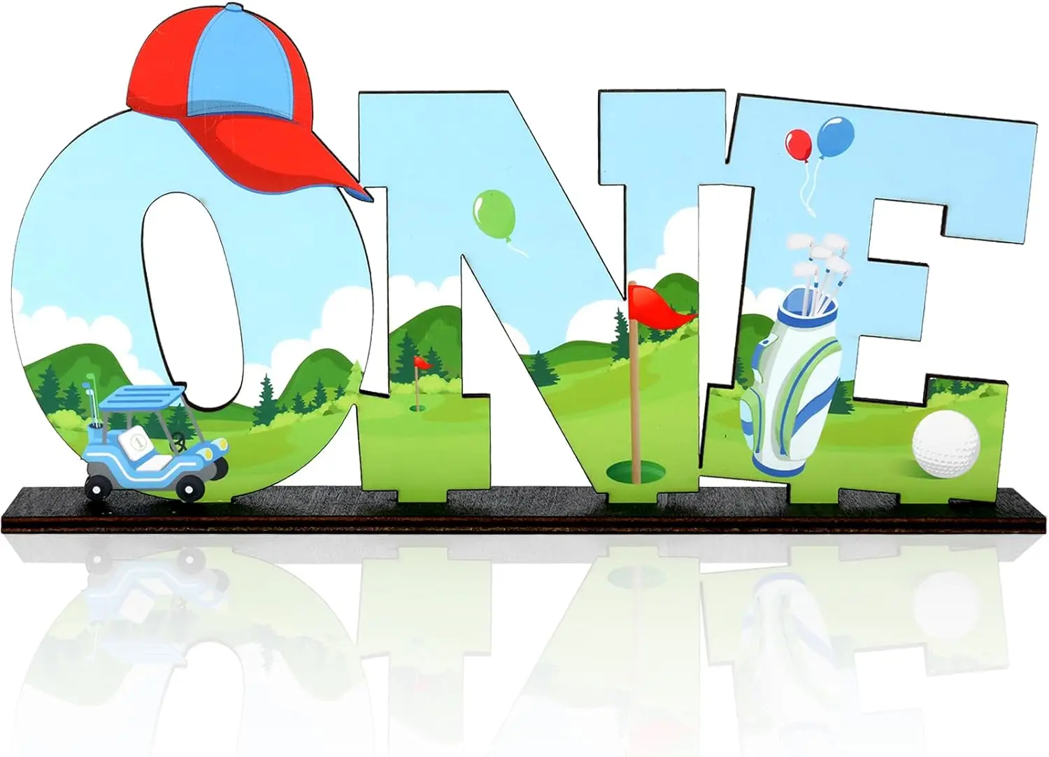 Golf-One-Letter-Sign-Wooden-Table-Centerpieces-Hole-in-One-1st-Bday ...