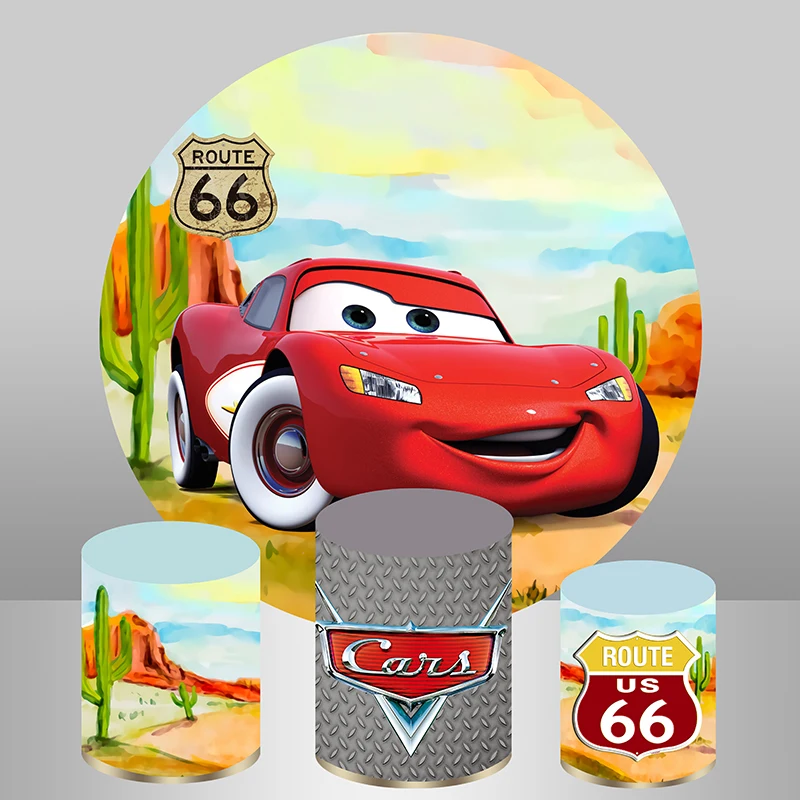 Disney-Red-Mcqueen-Car-Circle-Round-Backdrops-for-Boys-Birthday-Party ...