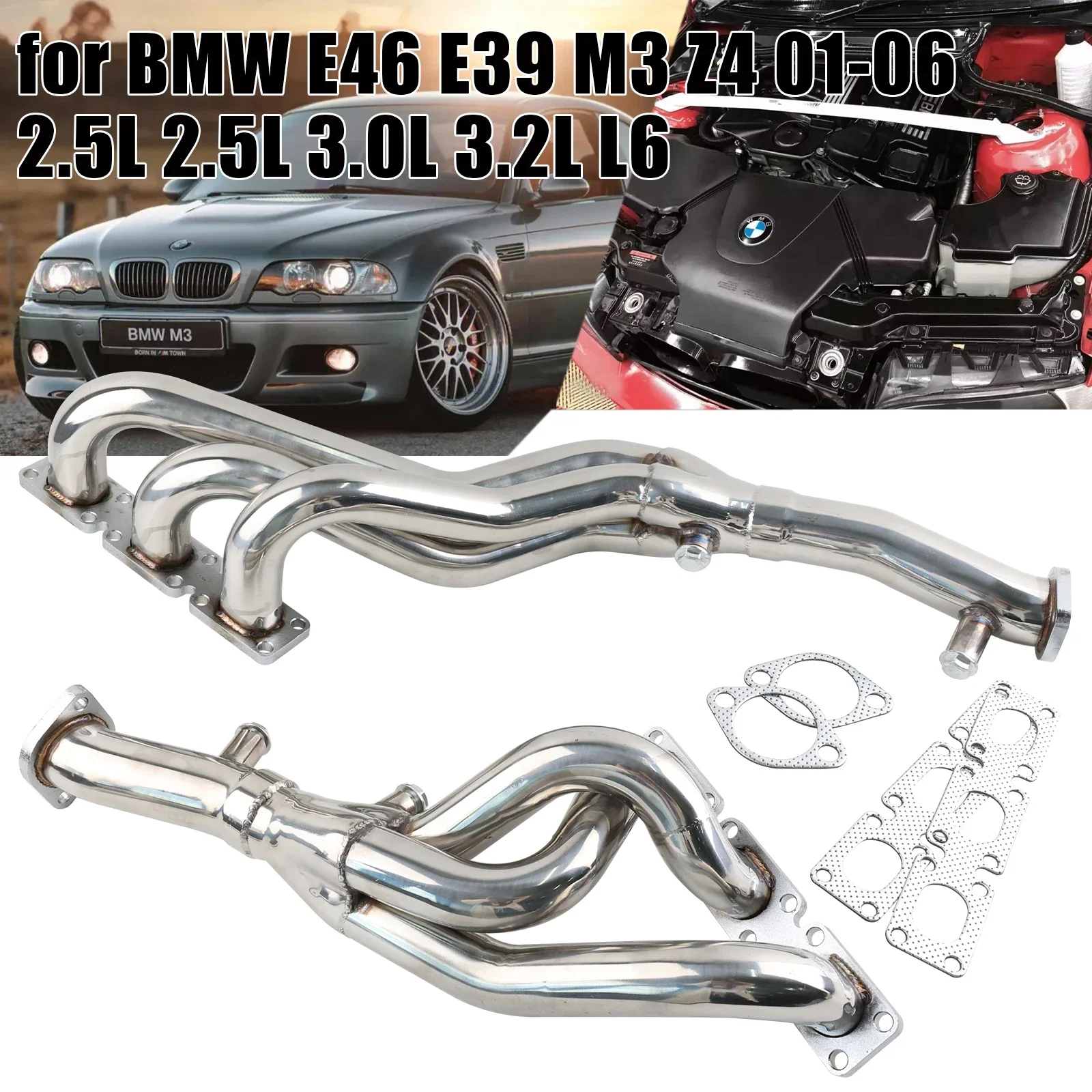 Stainless-Steel-Exhaust-Manifold-Header-for-BMW-E46-E39-M3-Z4-01-06-2 ...