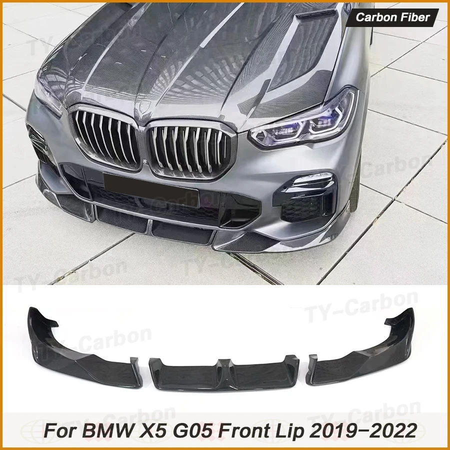 For-BMW-X5-G05-2019-2022-LD-Style-Real-Carbon-Fiber-Front-Bumper-Lip ...