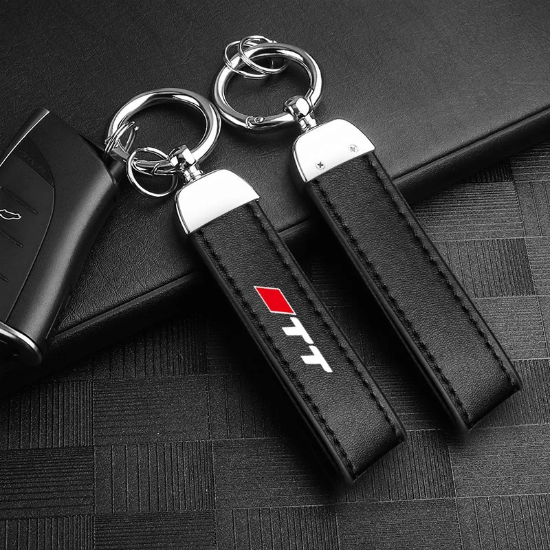 Leather Car Emblem Keychain Key Ring High Quality Metal Keyring For ...