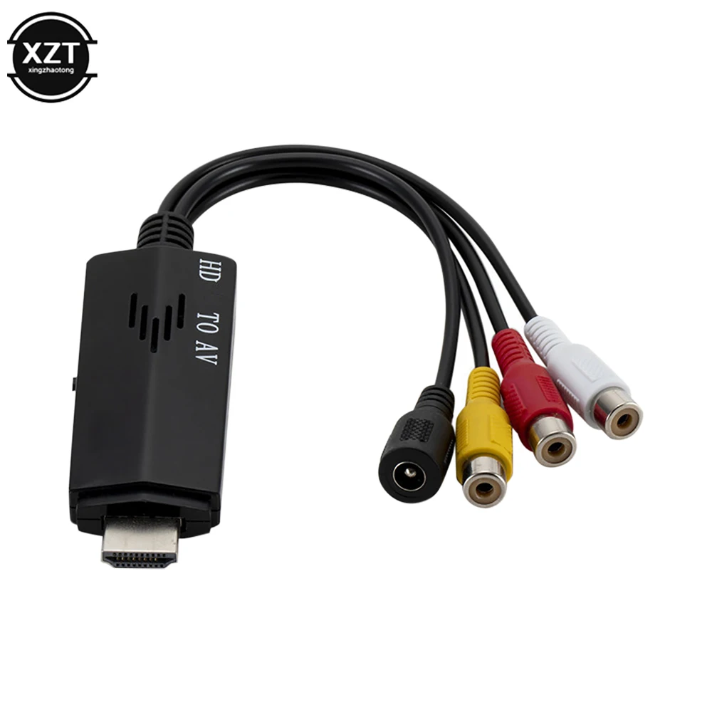 Cable-adaptador-de-1080P-HD-HDMI-compatible-con-AV-RCA-negro-puerto-de ...