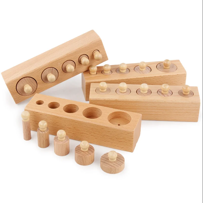 Montessori-Educational-Baby-Wooden-Toys-Colorful-Socket-Cylinder-Block ...