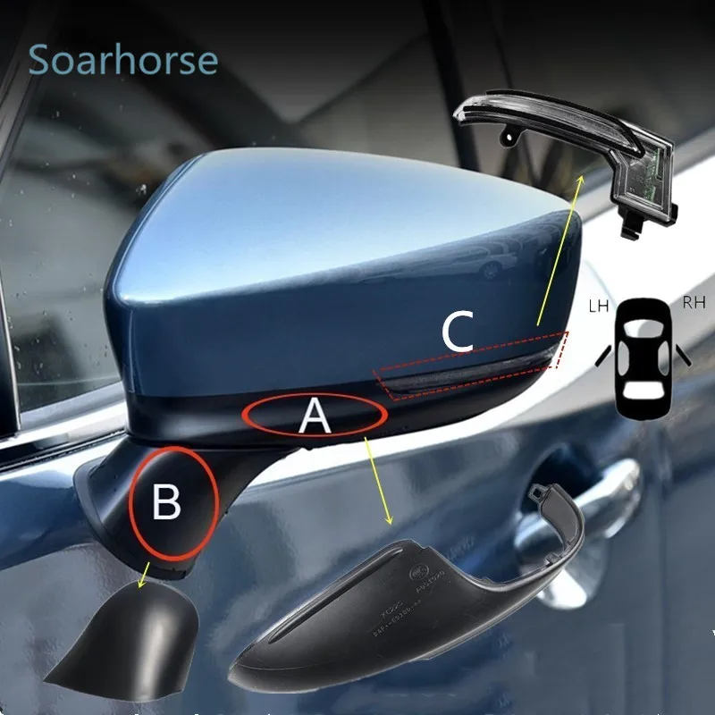 For Mazda 6 Atenza 2018 2019 Car Side Rearview Mirror Lower Covers Wing ...