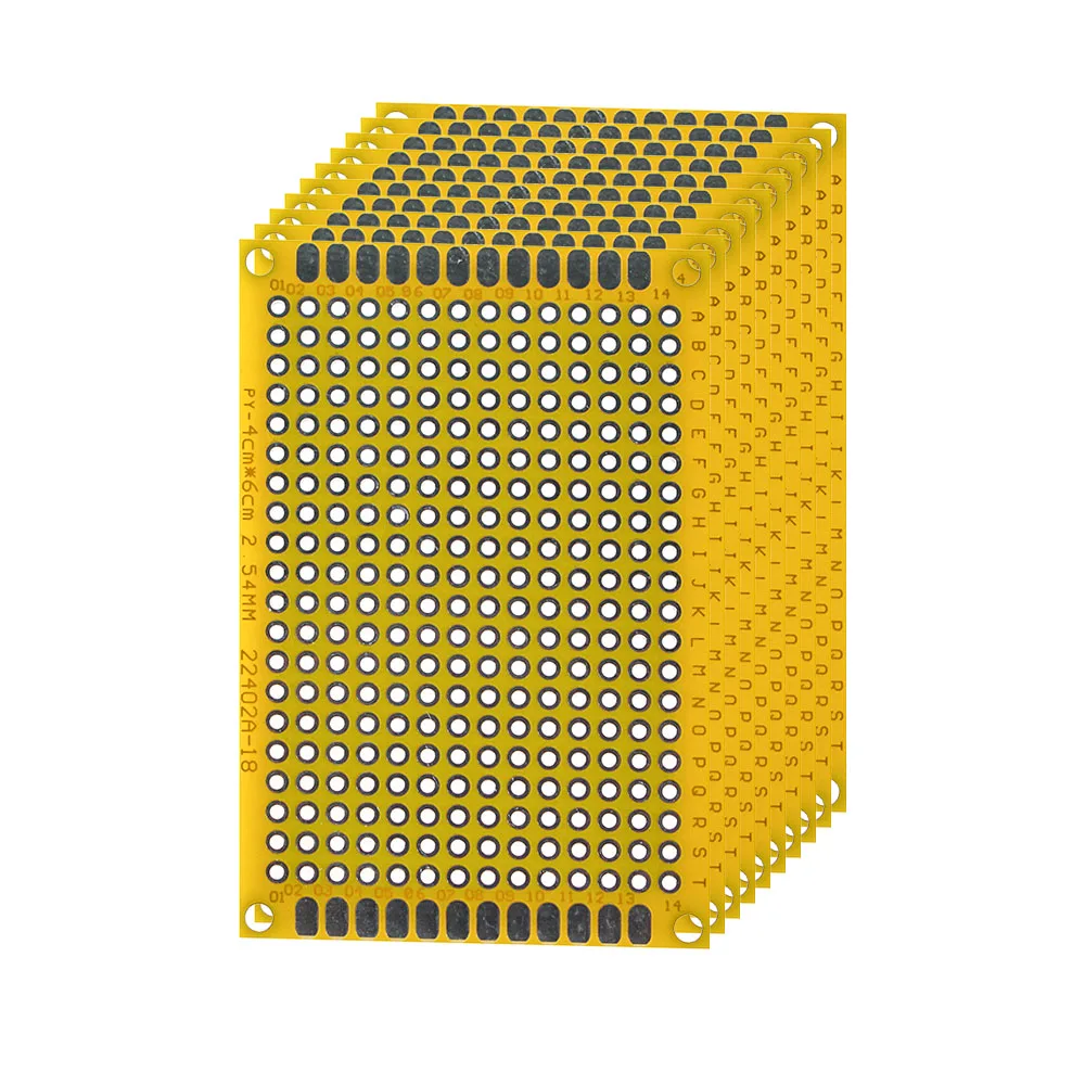 10PCS-PCB-Board-Yellow-Double-sided-Board-3-7CM-4-6CM-PCB-DIY-Universal ...