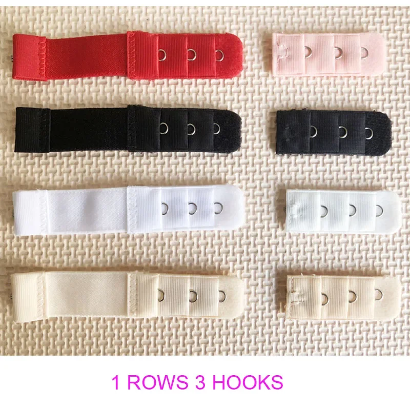 Ladies-1-Rows-3-Hooks-Bra-Extender-Nylon-Clasp-Extension-Elastic-On ...