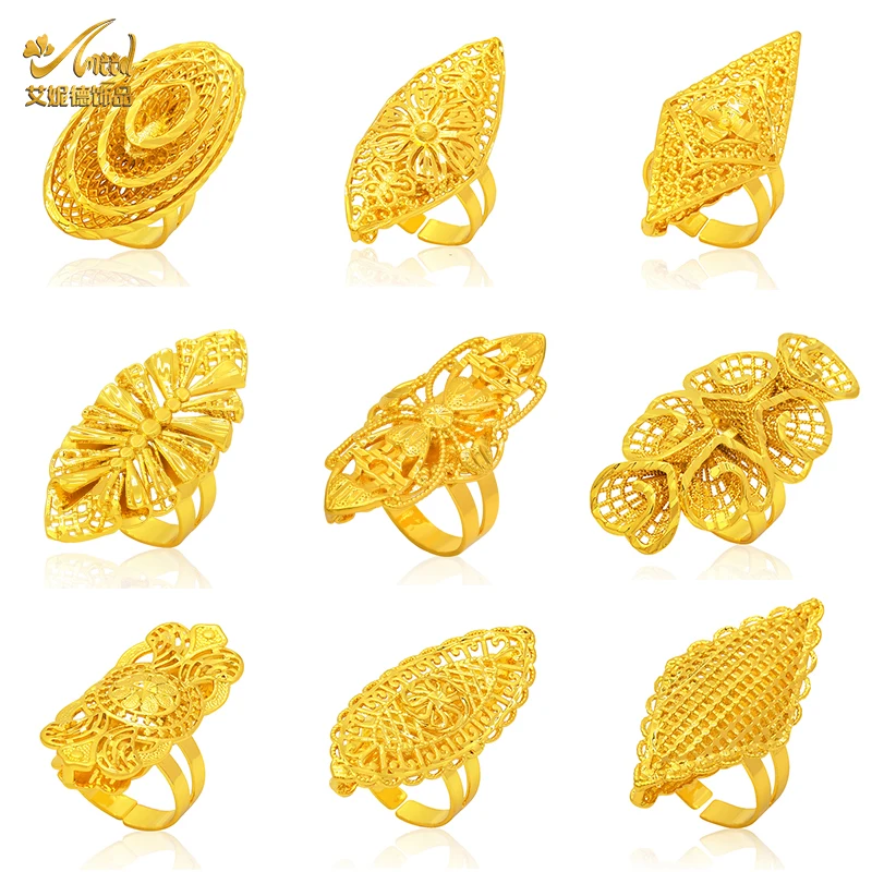 ANIID-Ethiopia-Arab-Dubai-Gold-Color-Long-Rings-For-Women-Resizable ...