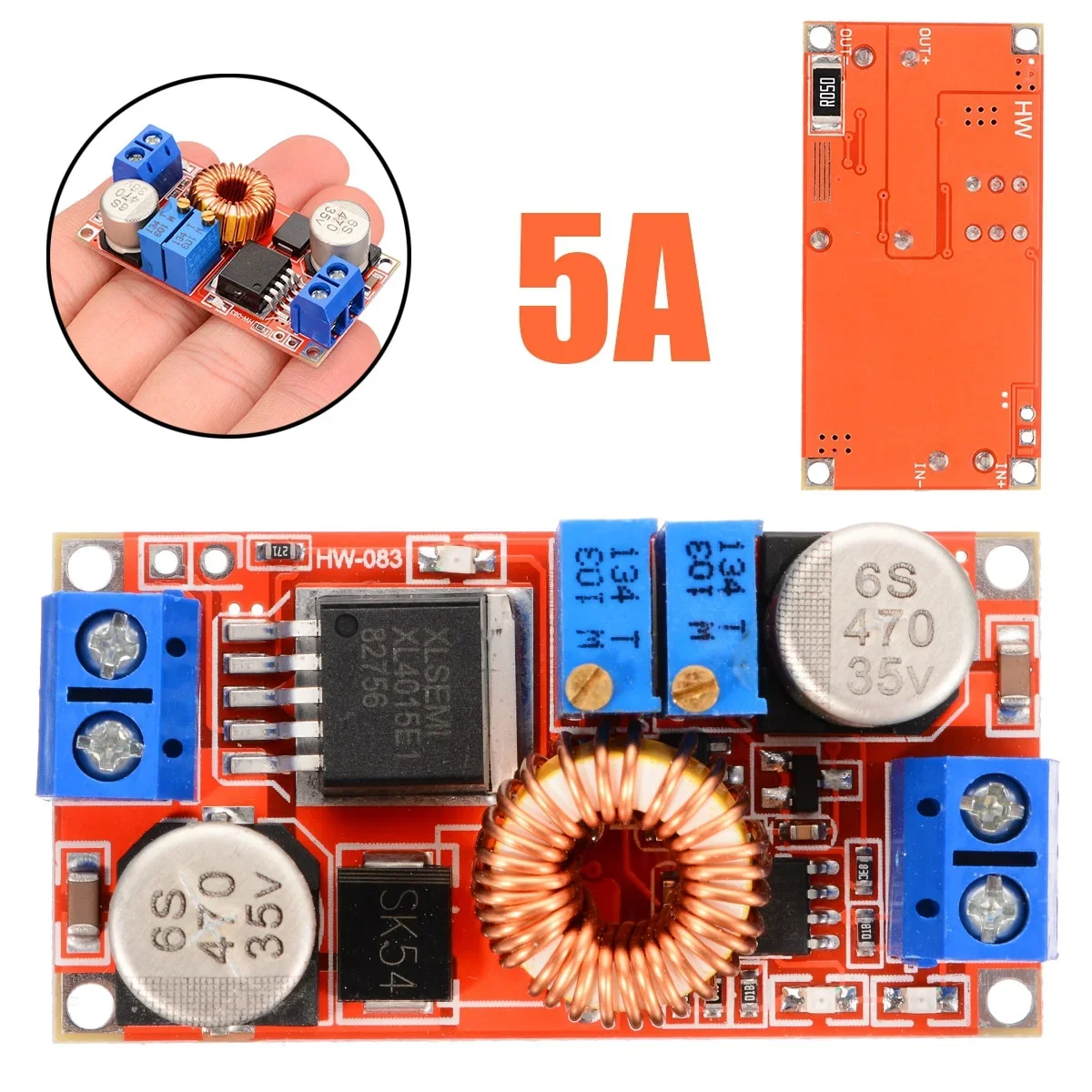 Efficient Adjustable 5A DC-DC Buck Module Constant Current Voltage ...