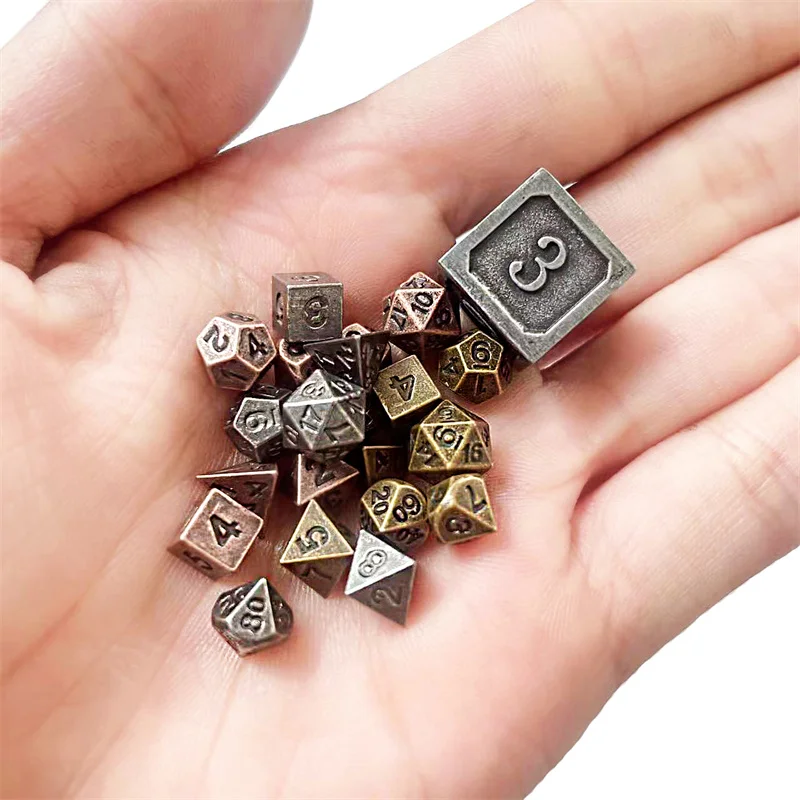 7pcs-Set-Metal-Mini-Dice-6mm-Archaized-Board-Game-Dice-Set-Polyhedral ...