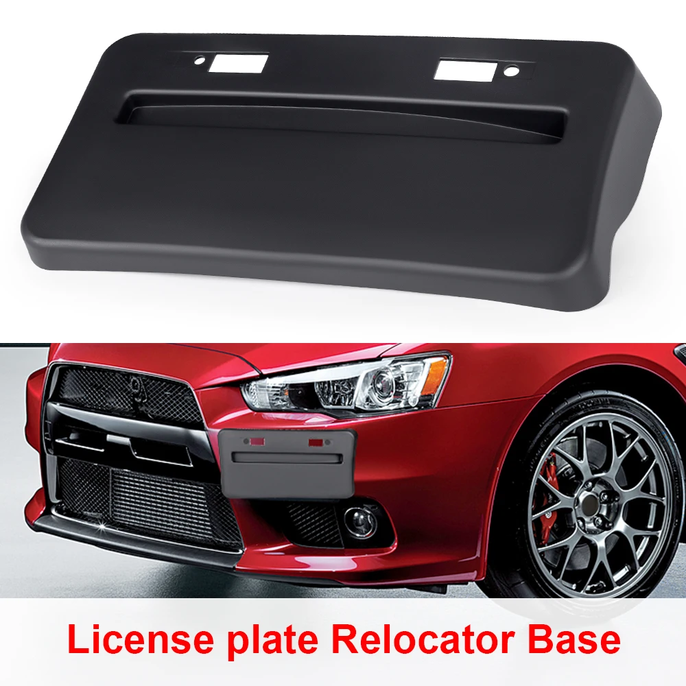 For Mitsubishi Car Front License Plate Frame Relocator Base Black ...