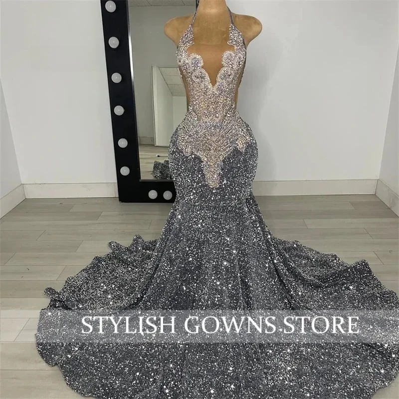 2026 Sparkly Diamond Prom Dress with Beads Crystals Long Rhinestones ...