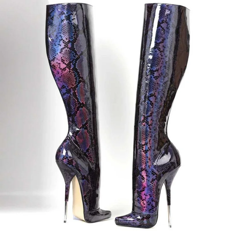 FHC-Botas-hasta-la-rodilla-con-tac-n-de-Metal-para-mujer-zapatos-de ...
