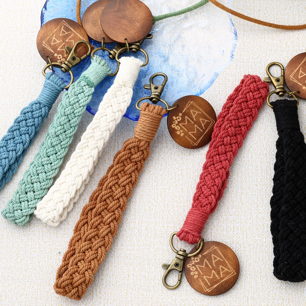 Handwoven-keychain-pendant-accessories-Custom-cotton-cord-pendant ...
