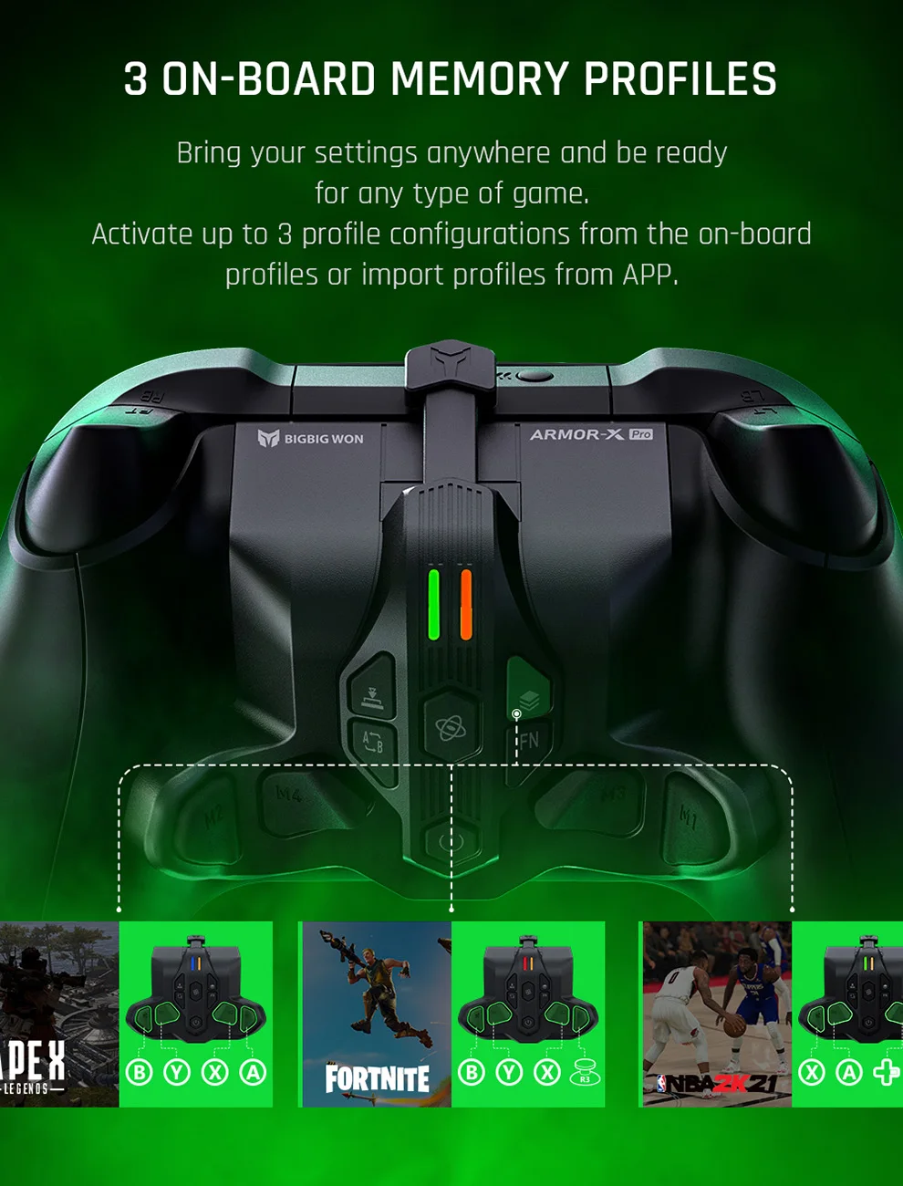 BIGBIG WON ARMOR X Pro Wireless Controller Paddles Back Button Rear ...